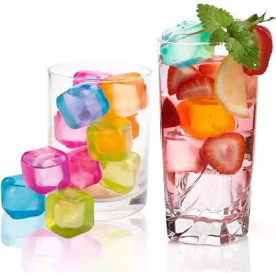 12PCS plastic ice cubes can be used to freeze various shapes