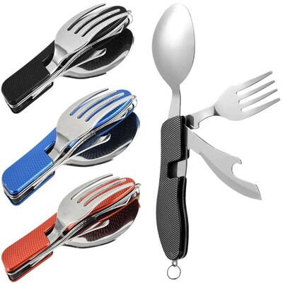 4 in1 Foldable Camping Utensil Set Multi-Functional Knife Fo