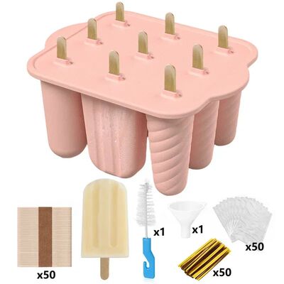 9 Cavity Silicone Popsicle Molds Easy-Release Ice Cream Mold