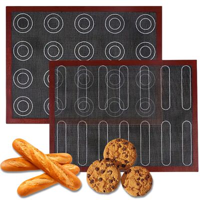 1PC Perforated Silicone Baking Mat, 2 Sides with Puff & Roun