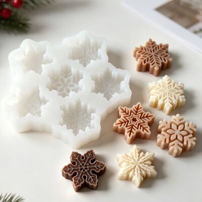 DIY 6-Cavity Snowflake Silicone Mold - Winter Christmas Cand