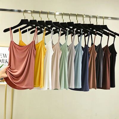 Modal Spaghetti Strap Tops Basic Camis Sleeveless Tank Top S