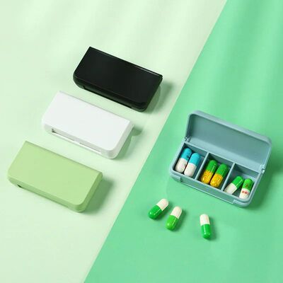 Mini Portable Pills Organizer Case 3 Grids PillBox Tablet St