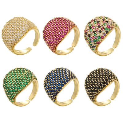 Gold-color and Silver-color Candy Crystal Ring for Women (CZ