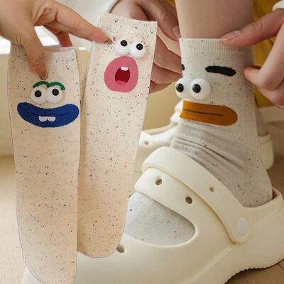 Funny Cartoon Socks Women's Strange Cartoon Small Cute Autum