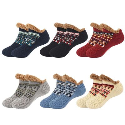 Thermal Mens Slipper Socks Fluffy Winter Warm Non-slip Floor