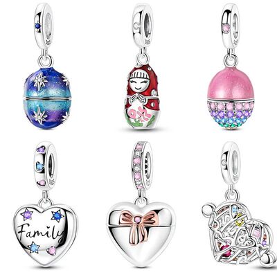 Original 925 Sterling Silver Charm Beads Fun Star Moon Easte