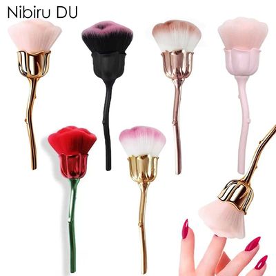 Flower Rose Nail Art Brush Remove Nail Dust Brushes Acrylic