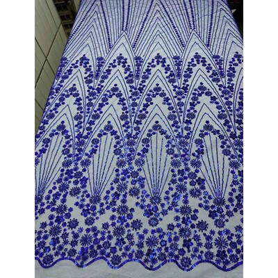 Royalblue Beaded Lace Fabric Nigerian Sequ Lace Fabric 2026