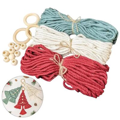 Macrame Christmas Tree Wall Hanging Red Green DIY Handwoven