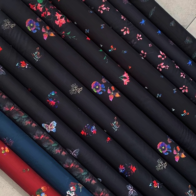 锦纶中国风数码印花羽绒服布料