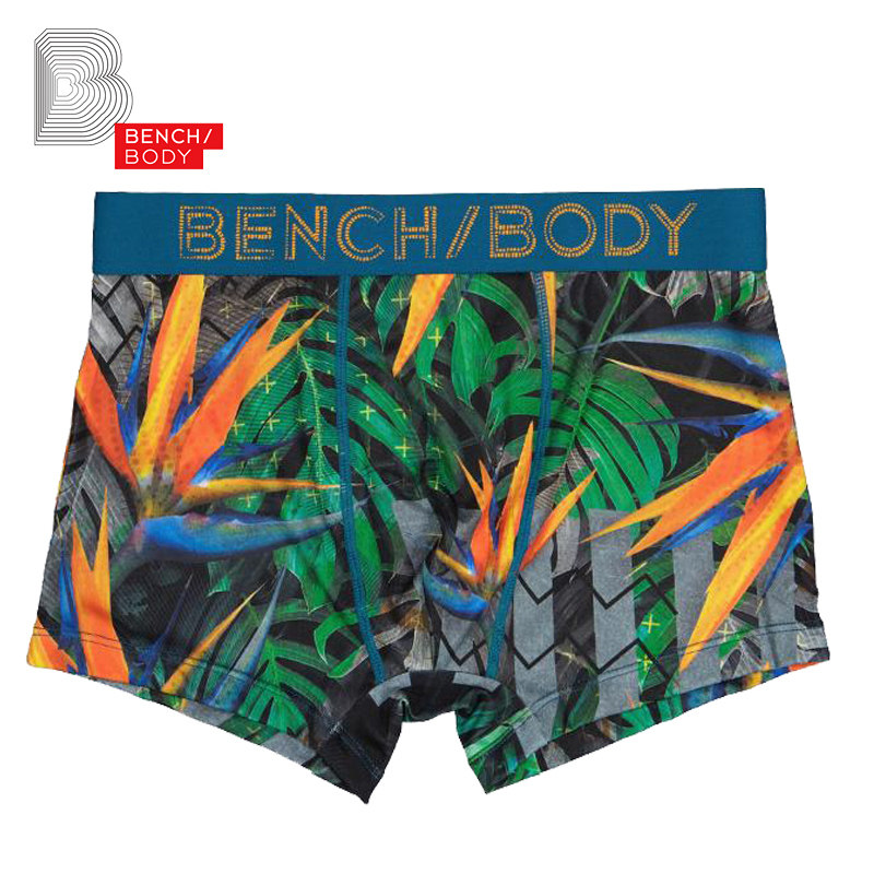 BENCH/BODY奔趣 2023春新品内裤男士印花中腰涤纶平角内裤BXF0150