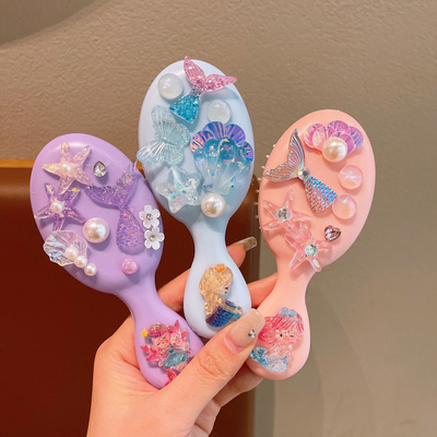 美人鱼儿童气垫梳高颜值女童梳子女孩不伤头发气囊梳便携蓬松头发