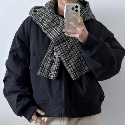 CCD「氛围男二」围脖短款薄棉服