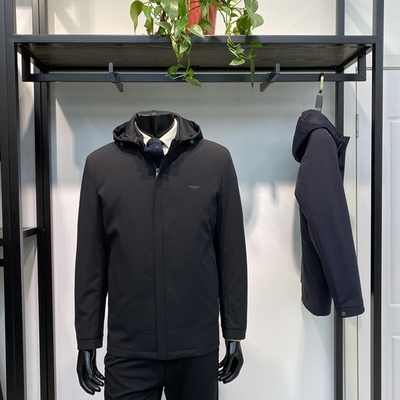 男士鹅绒可拆帽保暖羽绒服