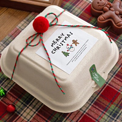 60贴ins风圣诞节贴纸方形装饰贴merry christmas烘焙礼物包装粘纸