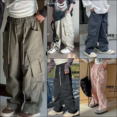 嗨大E小e直筒裤休闲工装裤伞兵