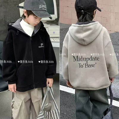 童乐鱼童装秋冬双面摇粒绒外套