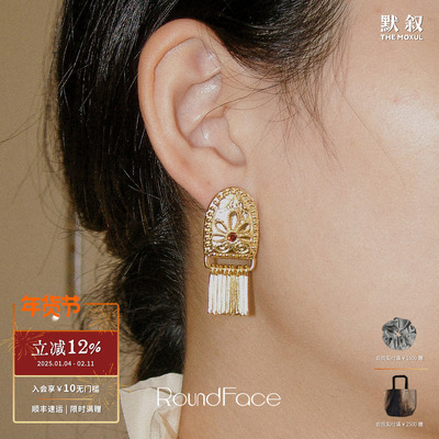 ROUNDFACE Lattice花窗耳环 原创设计师小众复古耳钉耳饰 默叙