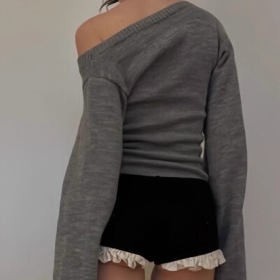 Adorn 【甜感美学】包臀款弹力黑色可爱mini低腰质感超短裤