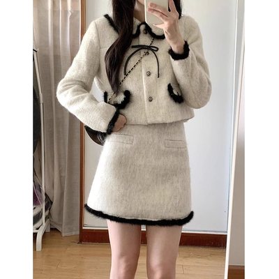 撞色2025两件套裙装聚脂纤维