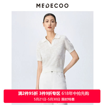 MEDECOO/墨蒂珂2026夏季新款 螺纹短袖polo领套头针织衫SJX40317