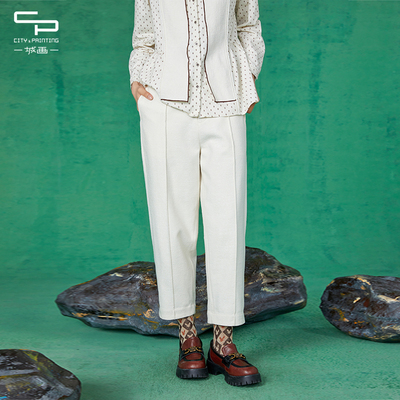 气质通勤纯色舒适休闲长裤