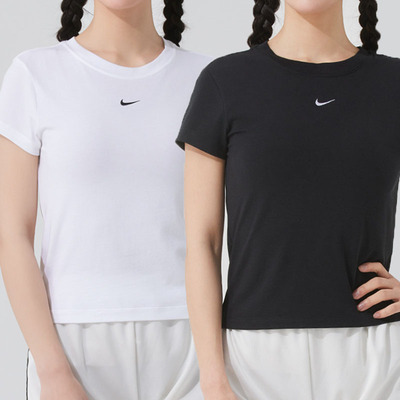 Nike耐克女子短袖T恤夏运动休闲纯色圆领上衣FV5509-100-010-641
