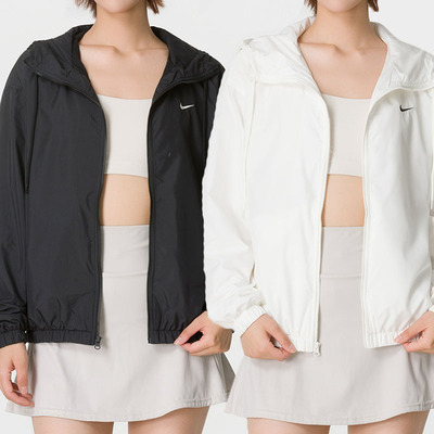 Nike耐克女士连帽运动外套梭织防晒衣休闲拉链夹克IM8162-133-010