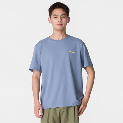Timberland添柏岚男装短袖T恤蓝色圆领休闲百搭透气A5SG2B88