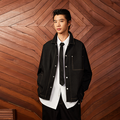 【精选】MLMR男装秋季新款略宽松时尚肌理感休闲外套上衣夹克男女