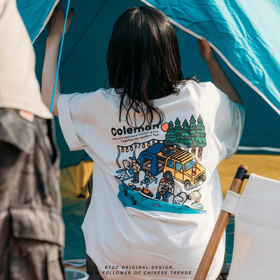 coleman短袖男露营小狗情侣T恤