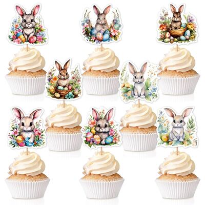 Easter Bunny Cupcake Toppers Happy Easter Bunnies Dessert To