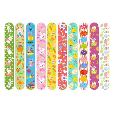 10Pcs Coloful Bunny Rabbit Slap Bracelets Gifts Spring Easte