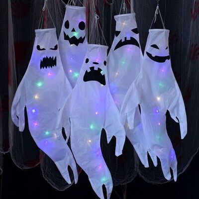 Hanging Ghost Halloween LED Luminous Ghost Children's Gift S