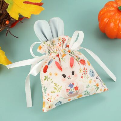 Easter Bunny Bags Velvet New Rabbit Ears Candy Bag Draw Stri