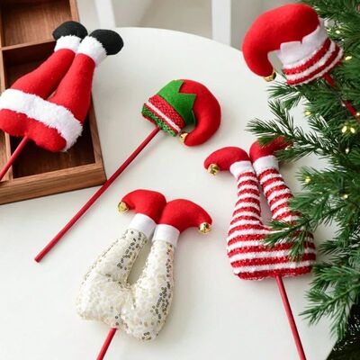 1pc  Christmas Elf Hat and Feet Ornament Hanger for  Suitabl