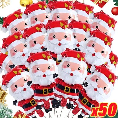 50/1pcs Christmas Foil Balloons Mini Santa Claus Gingerbread