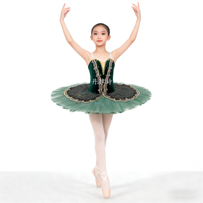 【丹律诗】简易款墨绿色艾斯米拉达芭蕾裙儿童比赛服芭蕾舞tutu裙