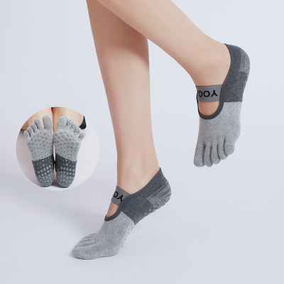 1 Pairs Yoga Socks with Fingers Anti-Slip Pilates Sock Women