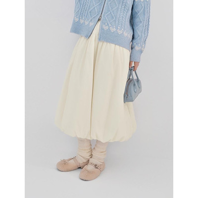 【商场同款】甜美白色花苞裙秋冬新夹棉长裙温暖半身裙C1GFF4411