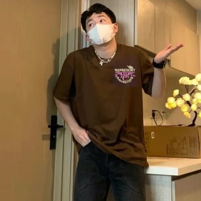 REPRESENT立体发泡印花欧美潮牌美式高街宽松休闲圆领短袖T恤男士