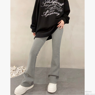 【双十二丹丹年货节】高腰羊羔毛加摇粒绒打底喇叭裤 2521