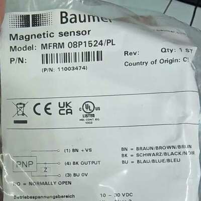 Baumer堡盟MFRM 08P1524/PL磁式接近开关1