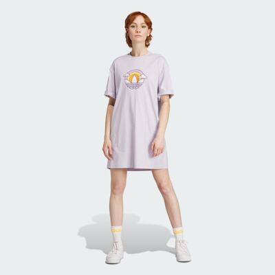 Adidas/阿迪达斯 女子三叶草 DRESS 运动短袖圆领连衣裙 IN4139
