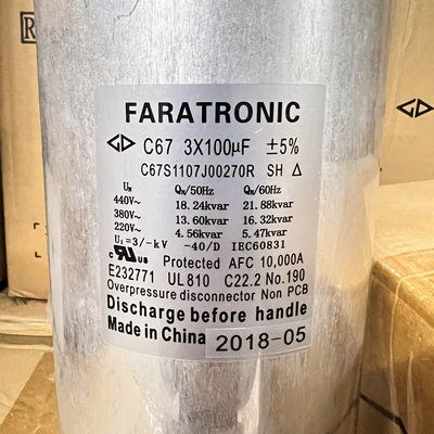 法拉3X100UF 440vac  200UF 3X150电容C67S2157 1107 1207J002700
