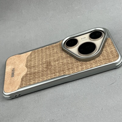 适用华为Pura80Pro手机壳磁吸棕色刀锋木质纹mate70保护套男女Mate 60 PROP80UItra电镀70pro硬底P70PROUItra