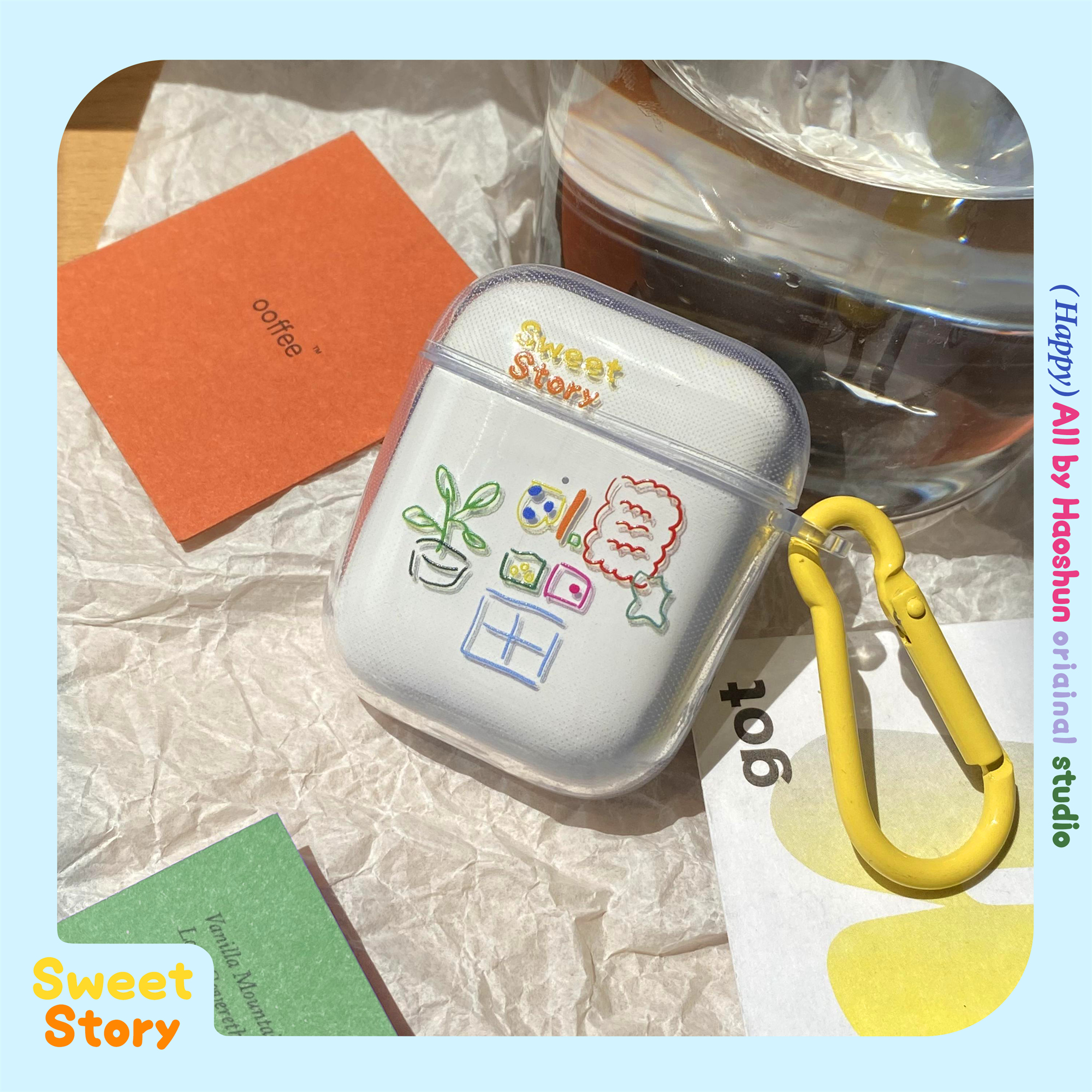 绿花蓝窗适用于漫步者耳机保护套经典TWS1耳机套NB3漫步Lolli3/X6/X2/LolliPodsPLUS/PRO/Mini/Buds耳机壳A1_虎窝淘