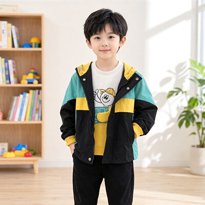 abckids童装秋防风衣冲锋衣外套