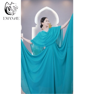 A6157依曼之舞异域风情连衣裙跳舞大摆新疆舞服闪亮裙子气质修身